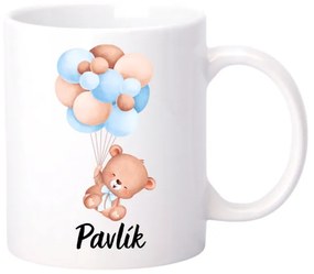 Keramický hrníček Medvídek s balónky kluk