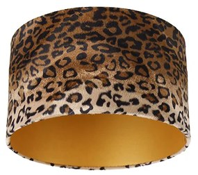 Velurové stínítko leopardí design uvnitř 35/35/20 zlata