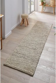 Ručně tkaný behúň Minerals Light Grey, 60x230, béžová, chodba / predsieň, Flair Rugs