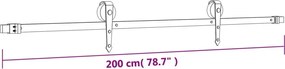 vidaXL Posuvné dveře s kováním 95 x 210 cm masivní borové dřevo [3203240]