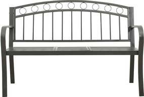 Zahradní lavice se stolkem šedá 120 cm ocel 319585