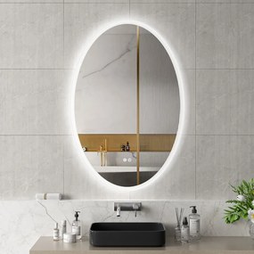 Erga Paola, oválné LED zrcadlo 80x120cm, 2990 lm, 3 barvy světla, přední a zadní osvětlení, ERG-V01-302-1280-00