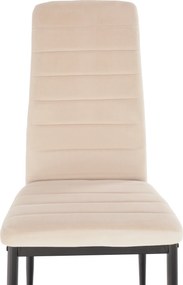Jídelní židle SWISS - velvet látka, Dulux béžová / černá