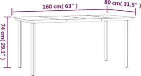 7dílný zahradní jídelní set černý ocel a textilen 3200715