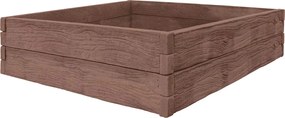 Beves Betonový záhon vyvýšený - imitace dřeva 200 x 200 cm Výška záhonu: 25 cm, Barva záhonu: Hnědá