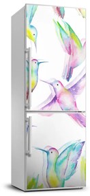 Wallmuralia Nálepka fototapeta lednička Barevní kolibříci 60x180 cm
