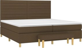 Box spring postel s matrací tmavě hnědá 200x200 cm textil 3137264
