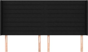 Čelo postele typu ušák černé 163x16x118/128 cm textil 3119728