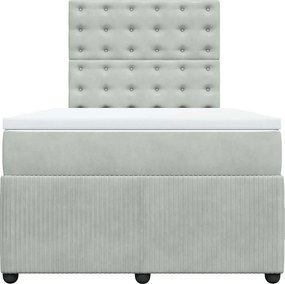 Box spring postel s matrací světle šedá 120 x 200 cm samet 3292322