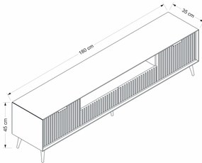 HERAKLION TV stolek na nožičkách, pískovec