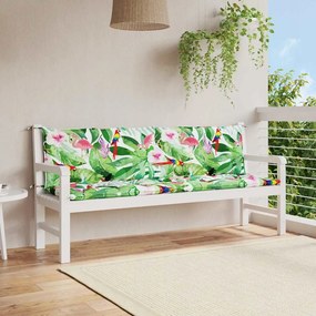 Podušky Na Zahradní Lavici 2 Ks Vzor Listů 150X50X7 Cm Textil Vícebarevný