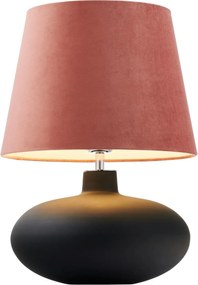 Stolní lampa Sawa Velvet růžové stínidlo neprůhledný podstavec růžová