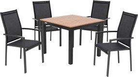 Doppler EXPERT WOOD Antracit - zahradní hliníková sedací souprava 4+1