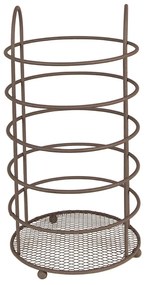Hnědý drátěný ozdobný košík na příbory nebo vařečky - Ø 12*18/22 cm