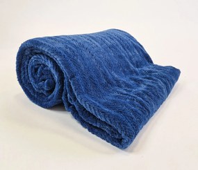 Jahu Deka mikroplyš s texturou 150 x 200 cm Barva: modrá - pruh