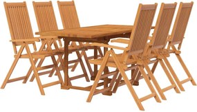 7dílný zahradní jídelní set masivní akáciové dřevo 120-170 cm 3079646