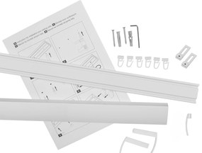 Dekodum Dvouřadá hliníková stropní kolejnicová garnýž s krytem bílá 150 cm