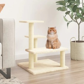 Škrabadlo pro kočky se sisalovými sloupky krémové 61 cm 172085