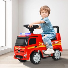 Costway Dětské hasičské auto s licencí Mercedes Benz červené – 62 × 29 × 43 cm