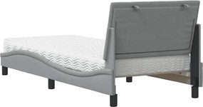 Postel s matrací Hanko světle šedá 90 x 190 cm textil 3310496