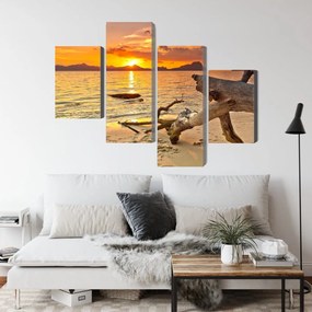 Vícedílný obraz Mořská Krajina Při Západu Slunce Nedostatek Nedostatek Plátno Canvas 240x150
