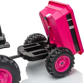 Elektrický traktor s vlečkou Milly Mally Farmer růžový