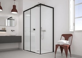 FORTE Sprchové dveře DECO N1FS BARVA rámu - Černá, Rozměr A - 150 cm, Směr zavírání -  Levé (SX), Výplň - Reflex bezpečnostní sklo - 6 mm BDE205SX292700