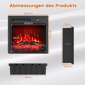 Costway 18" Elektrická krbová vložka 750 W/1500 W elektrický krb s dálkovým