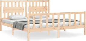 Rám postele s čelem Super King Size masivní dřevo 3192441