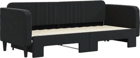 Válenda s přistýlkou černá 80 x 200 cm samet 3197060