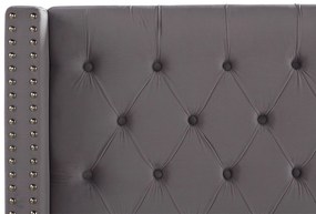 Šedá čalouněná postel s rámem LUBBON 160 x 200 cm Beliani