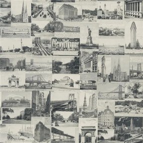 Tapeta NEW YORK POSTCARD - BLACK, kolekce SIGNATURE LOFT PAPERS