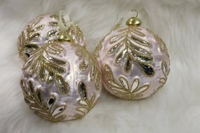LUX růžově zlaté vánoční koule 3ks 10cm