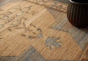 Diamond Carpets India, Ručně vázaný kusový koberec Agra Mahal DE 2284 Multi Colour, 140x200, béžová, modrá, chodba / předsíň