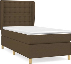 Box spring postel s matrací tmavě hnědá 100 x 200 cm textil 3128824