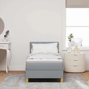 Postel s boxspringem s polštářem Světle šedá 80 x 200 cm textil 3338951