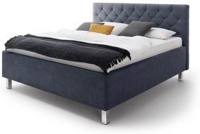 Čalouněná postel ARNAUD 160x200 s úložným prostorem, modrá Barva: černá