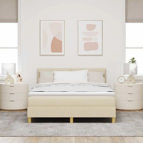 Postel s boxspringem s polštářem Krémová 160 x 200 cm textil 3338935