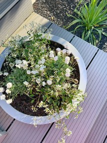 Okrasná miska PLANA, sklolaminát, Ø 54 cm, šedá