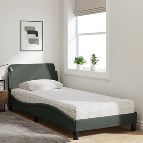 Postel s matrací Dover tmavě šedá 90 x 190 cm textil 3208305