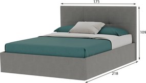 Čalouněná postel 160, šedá Lily