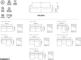 Světle šedá sametová rozkládací/s úložným prostorem rohová pohovka (levý roh/s lenoškou) Kalena – Makamii