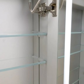 Mereo, Mereo Koupelnová galerka 60 cm, zrcadlová skříňka, stříbrná, MER-CN190P