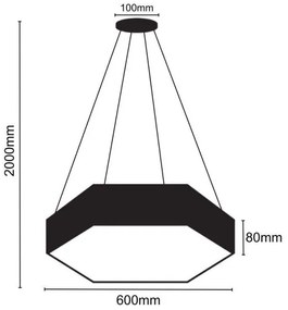 LED Lustr na lanku LED/40W/230V 4000K pr. 60 cm