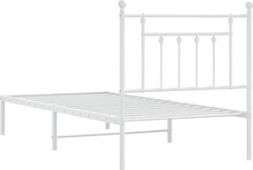 vidaXL Kovový rám postele s čelem 80 x 200 cm [353577] Barva: Bílá