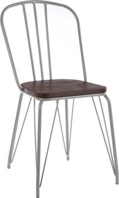 Šedá/v tmavě přírodní barvě jídelní židle z jilmového dřeva District – Premier Housewares