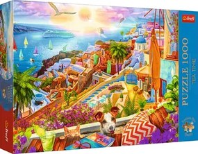 Trefl - Puzzle - Premium Plus Tea Time: Návštěva Santorini / 1000 dílk