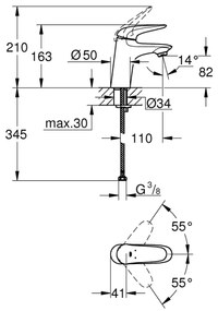 GROHE 23715003 - Umyvadlová baterie EUROSTYLE velikost S lesklý chrom