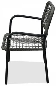 Zahradní set 1+2 stůl 60x60 židle umělý ratan kov antracit AZ-L1103 GREY