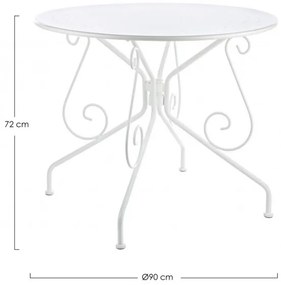 BIZZOTTO kulatý zahradní stůl ETIENNE bílý ø90 cm 0802386